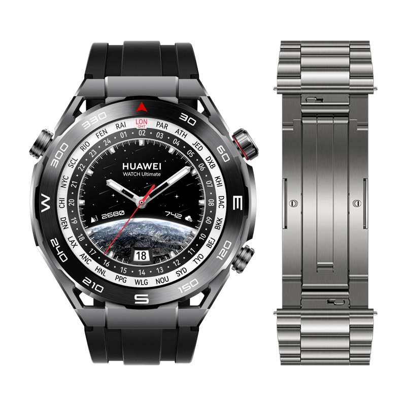 HUAWEI Watch Ultimate - Keşif Siyahı + Titanyum Metal Kayış